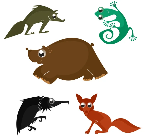 Set of cute animals cartoon in the Madagascar areas — Stock Photo ...