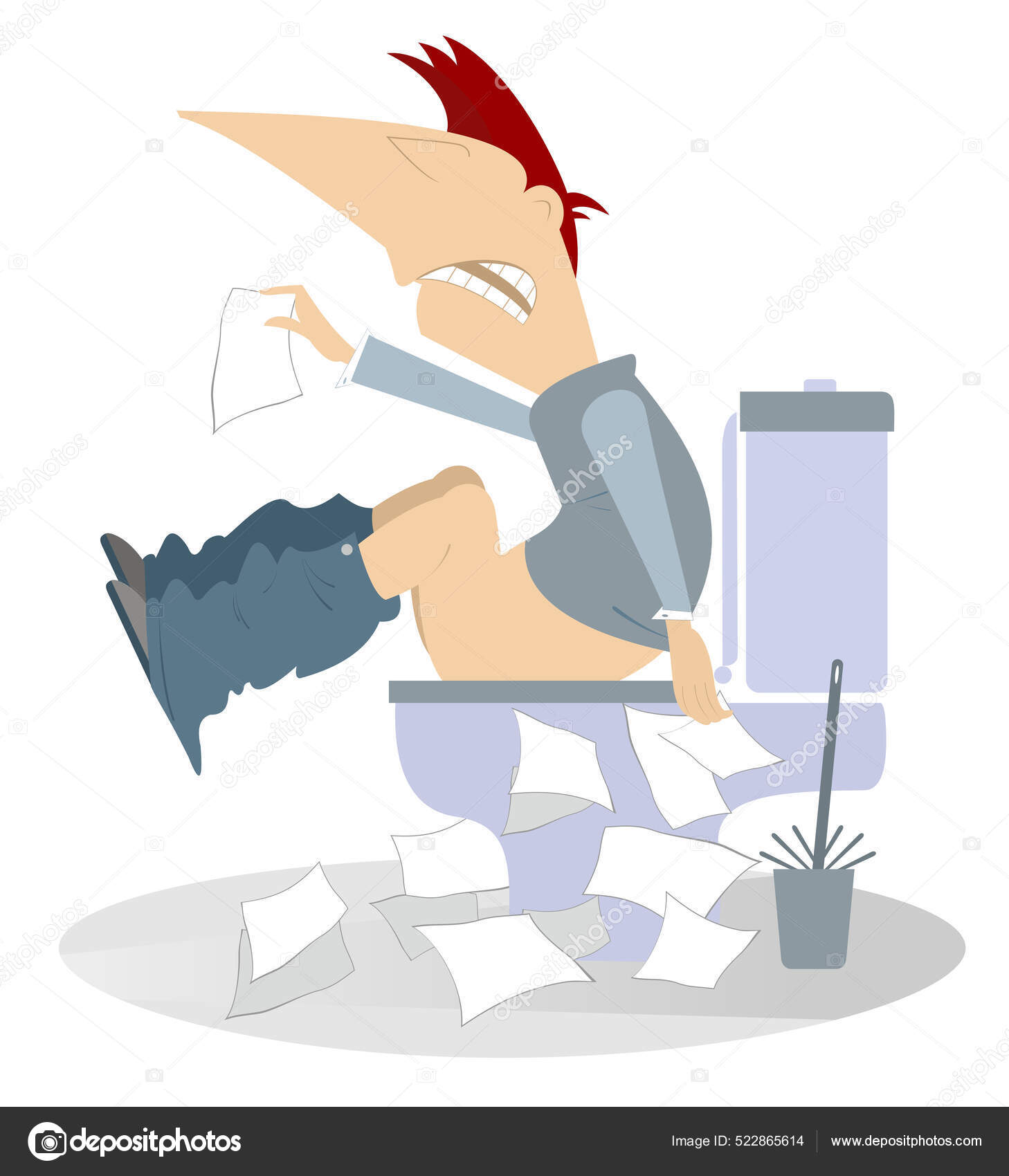 Man Diarrhea Sitting Toilet Illustration Man Diarrhea Food Poisoning Sitting Stock Vector Image ...