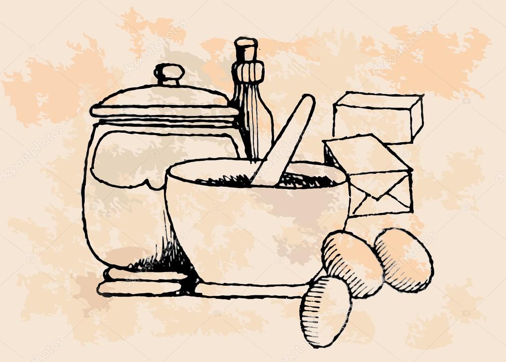 Cartoon Baking Supplies