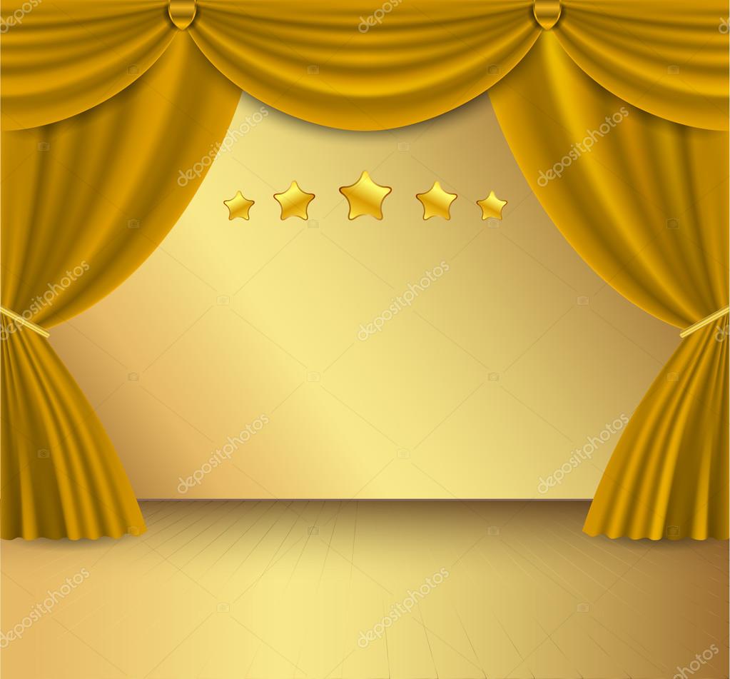 Gold Stage Curtain Background