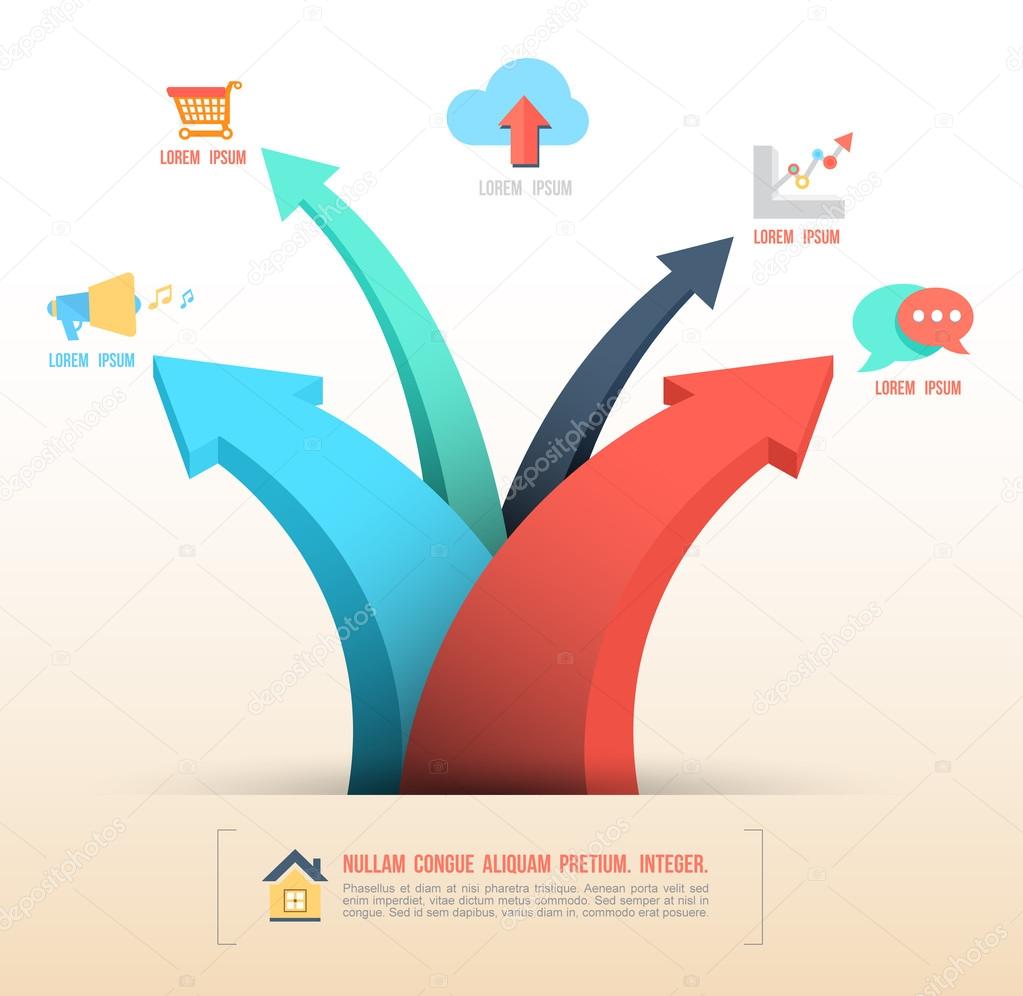 3D arrow with icons Stock Vector by ©kapan_s 47186705