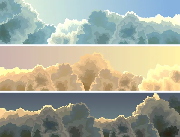 Horizontal illustration sunset, sky and clouds. - Stock Image - Everypixel
