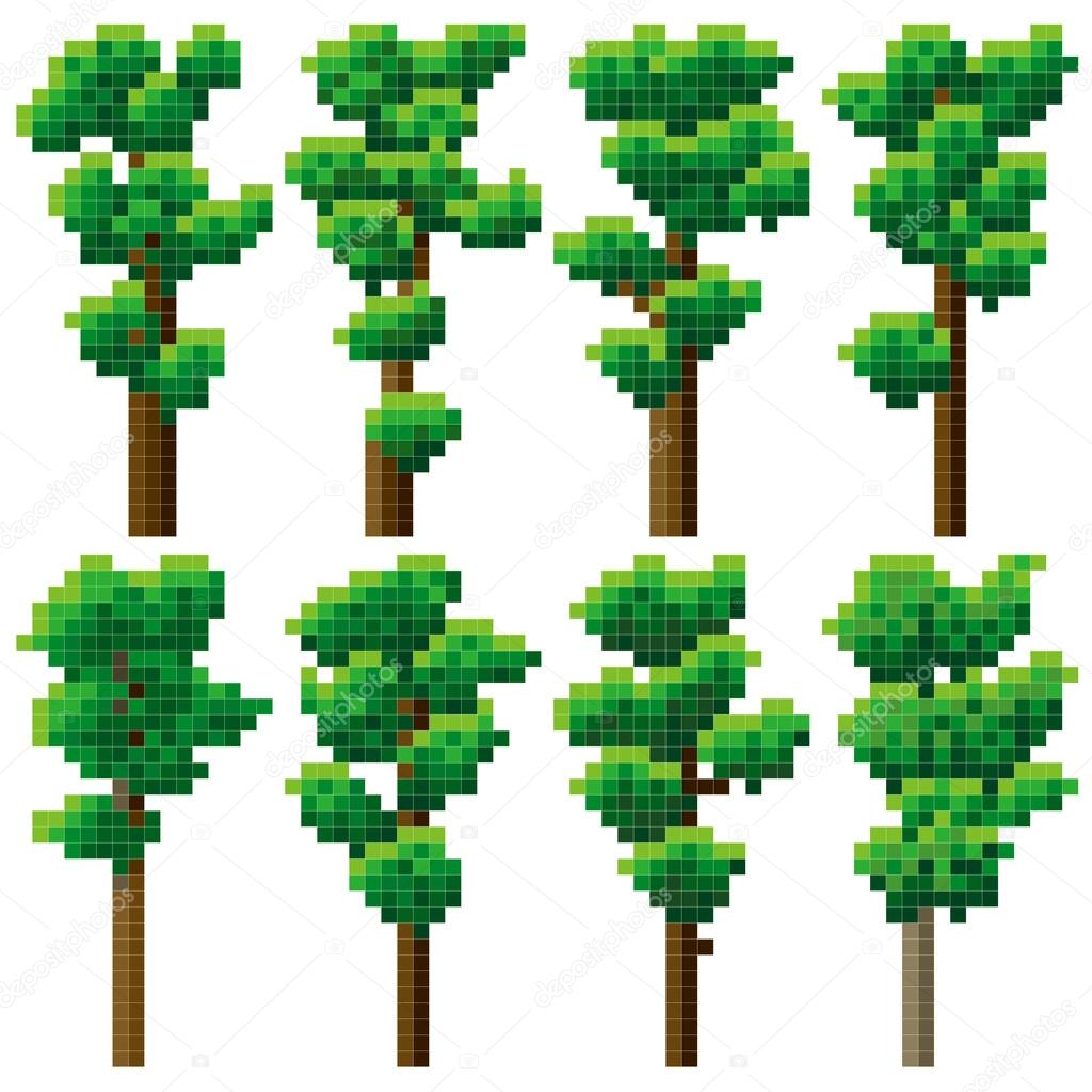 Set of pixel high tree. Stock Vector Image by ©Vertyr #31215359