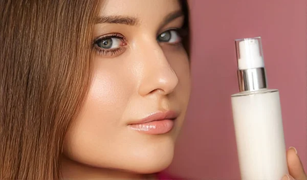 Beauty, makeup and skincare cosmetics model face portrait, woman with ...