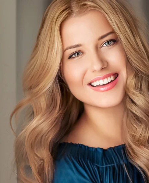 Beauty and femininity, beautiful blonde woman with long blond hair ...