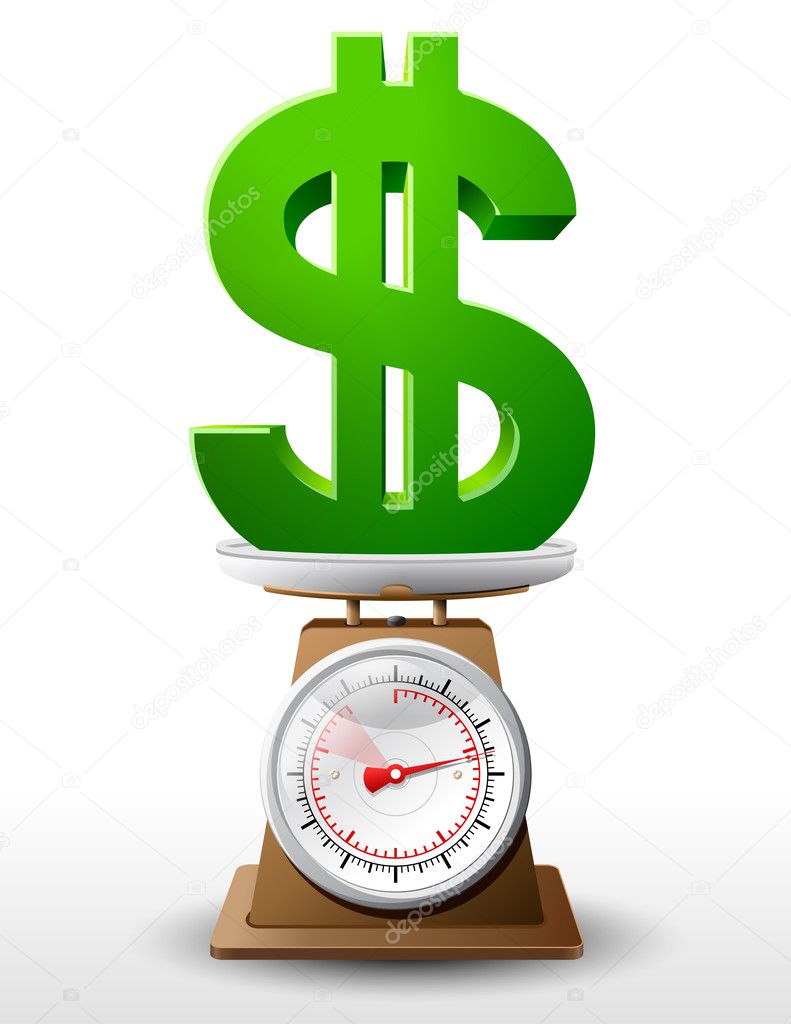 Dollar sign on scale pan Stock Vector Image by ©kulyk #27050221