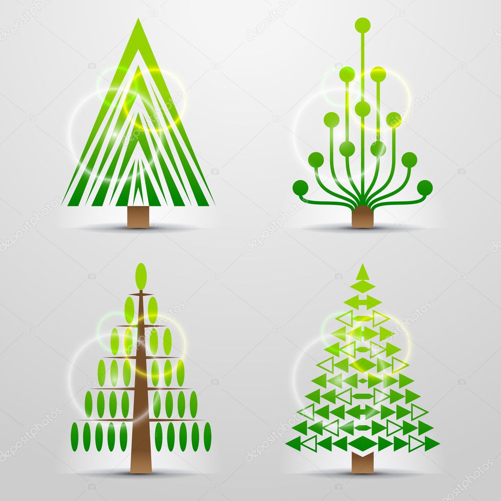 Stylized symbols of christmas tree — Stock Vector © kulyk #31674447
