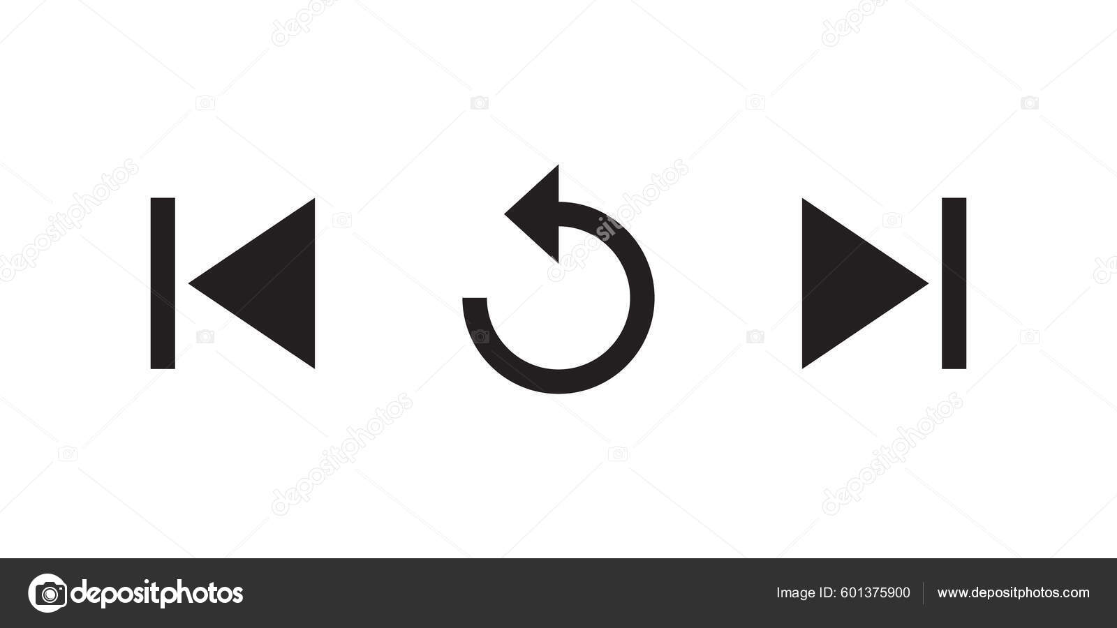 Previous Repeat Next Icon Video Player Music Elements Vector de stock ...