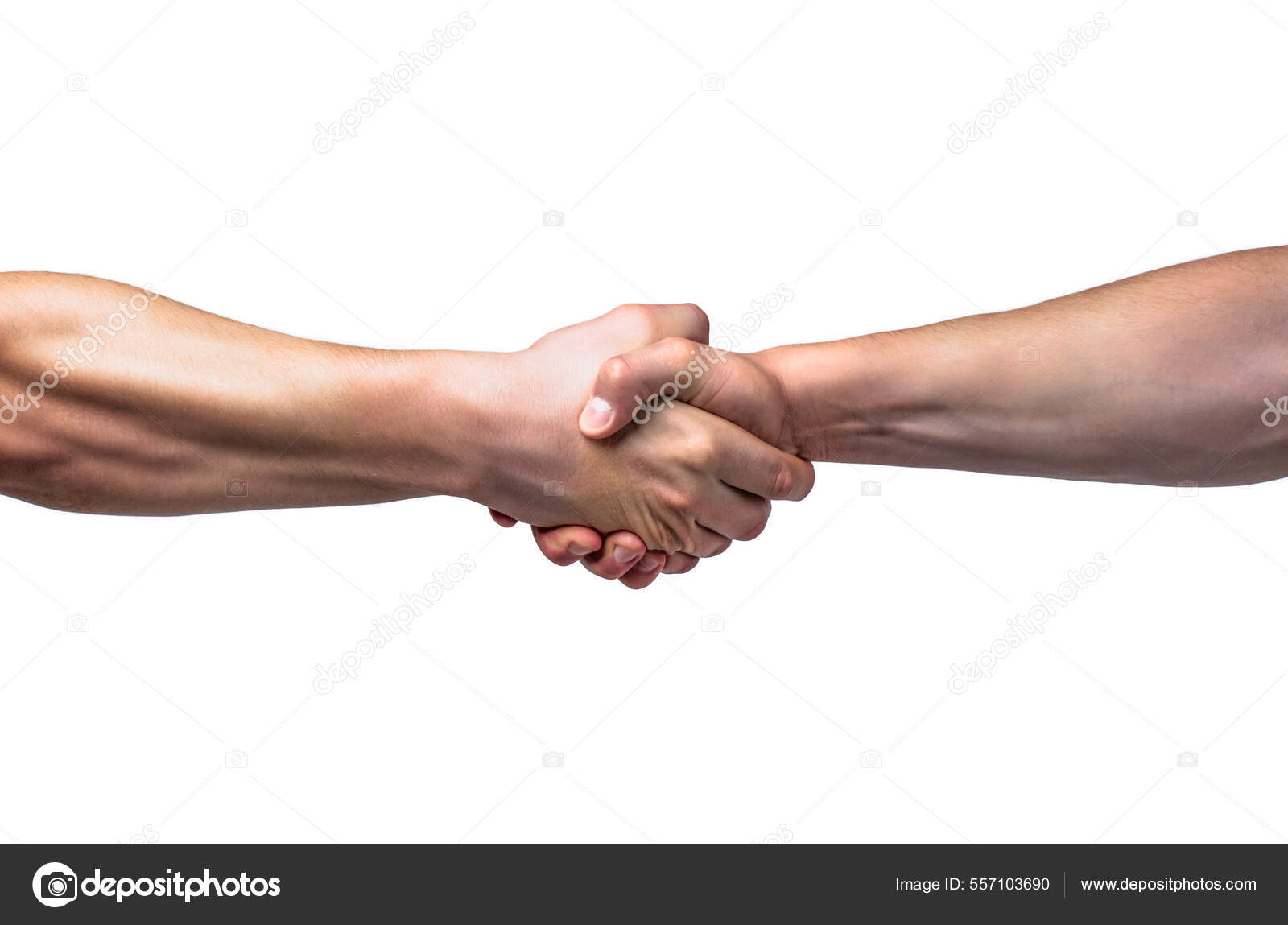 Un apretón de manos amistoso, saludo de amigos, trabajo en equipo ...