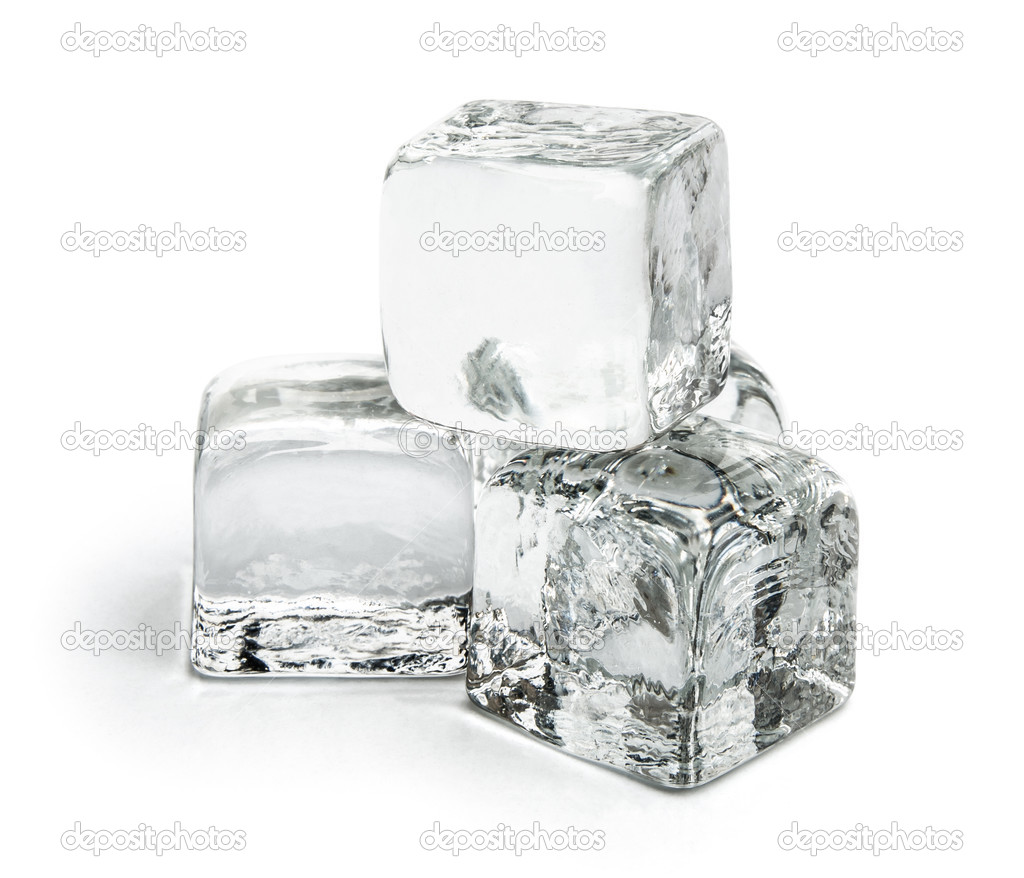 Four pieces of ice cubes on white with clipping path Stock Photo by ...