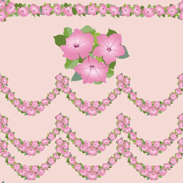 Pink frame with flowers petunia Stock Vector Image by ©YokoDesign #18932425