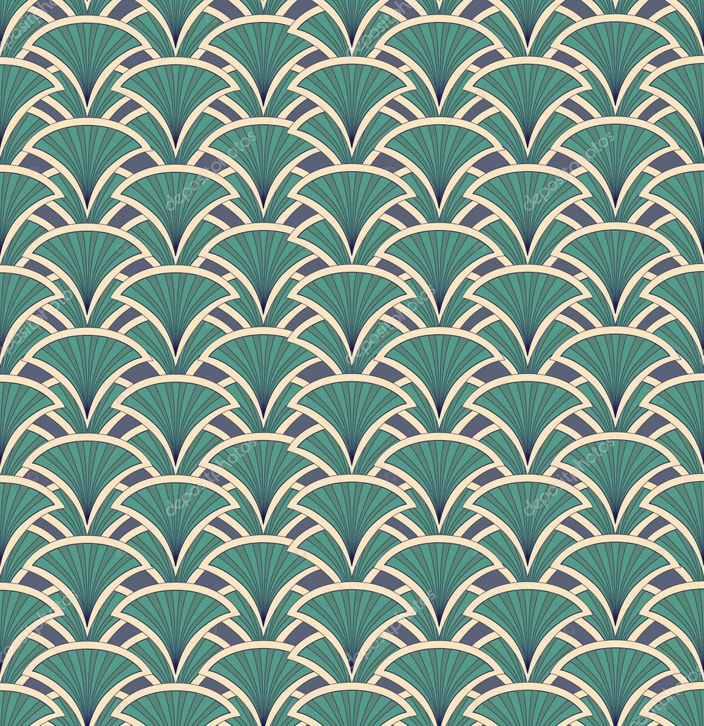 Floral pattern seamless. Fan vector motif on white background. Elegant ...