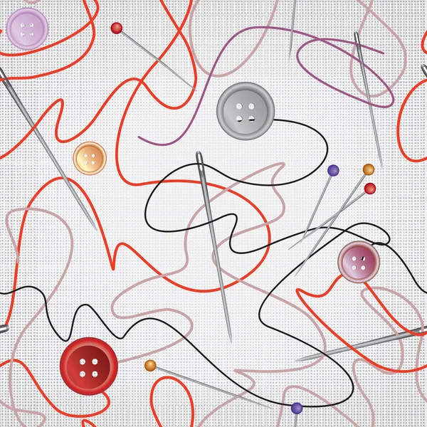 Needle and thread seamless pattern. Sewing needle and thread with ...