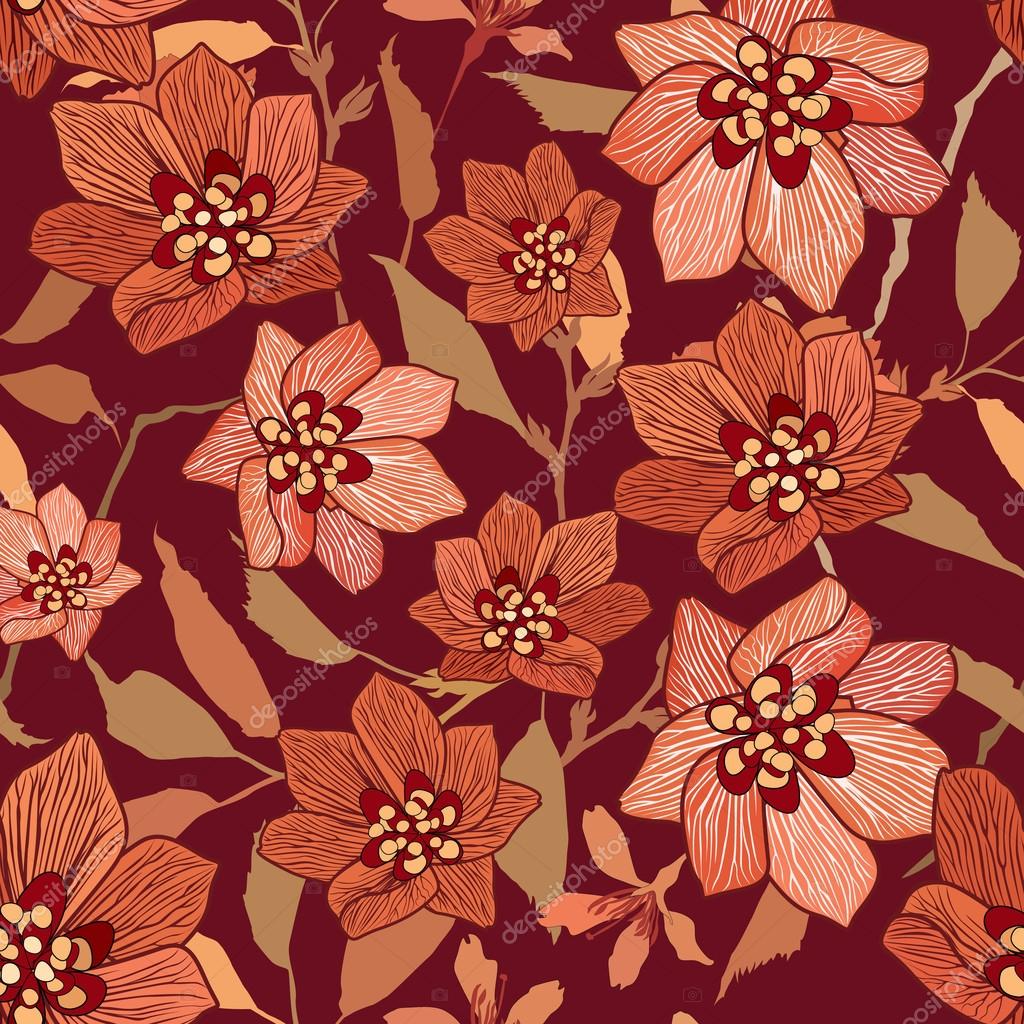 Flowers seamless background Stock Vector by ©YokoDesign 30041959