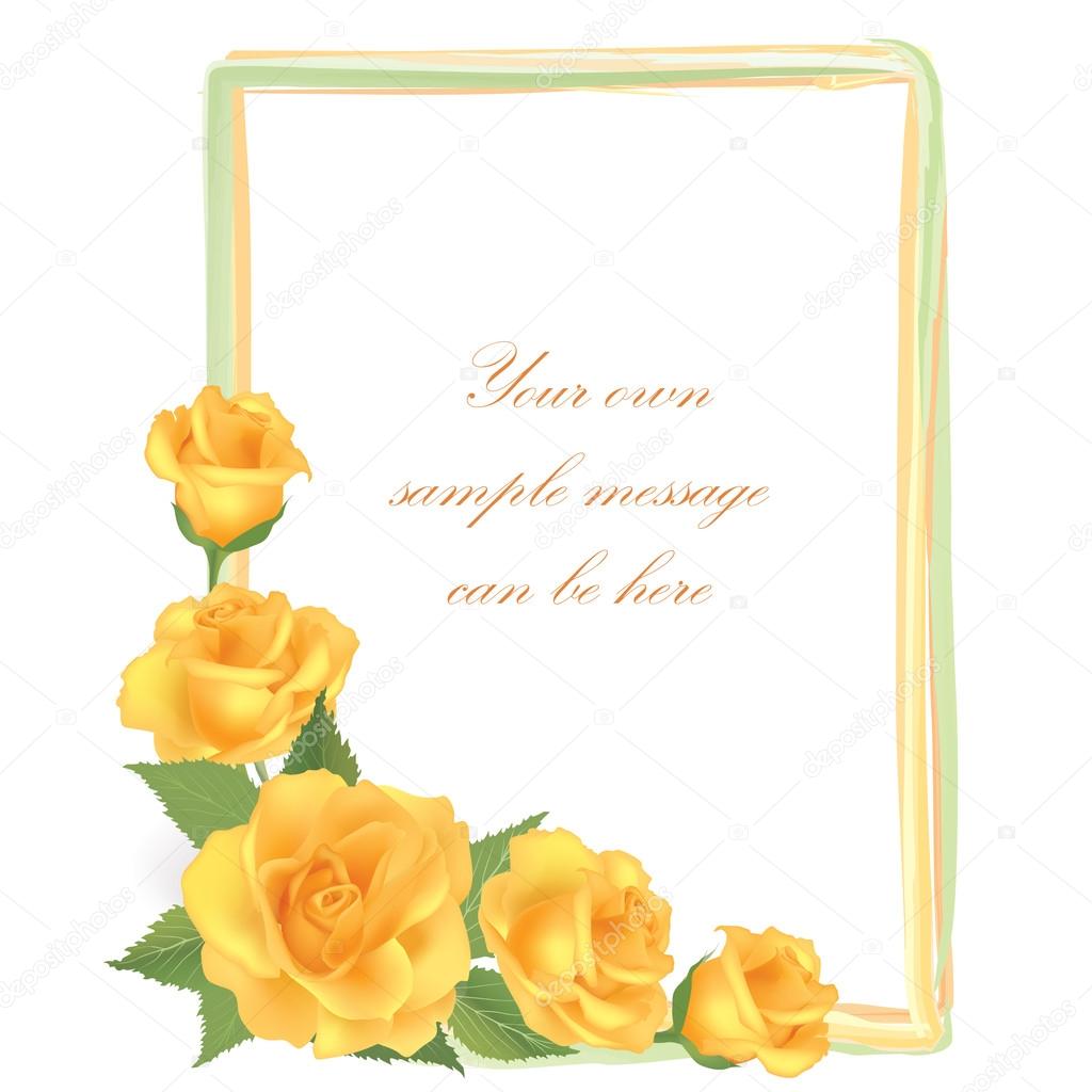 Yellow Rose Frame — Stock Vector © Yokodesign 42519633
