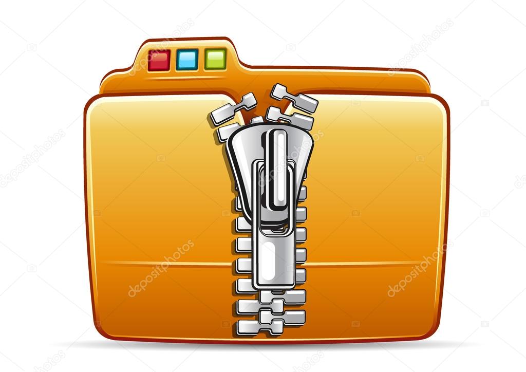 Folder icon with zip Stock Vector Image by ©yurakr #18271043