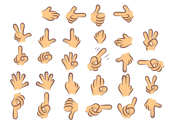 Vector Set of Cartoon Finger Gestures — Stock Vector © nikiteev #46726645