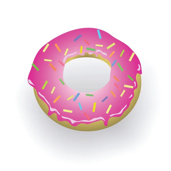 Donut Isolated White Background Cute Colorful Glossy Donuts Pink Glaze Stock Vector Image by ...