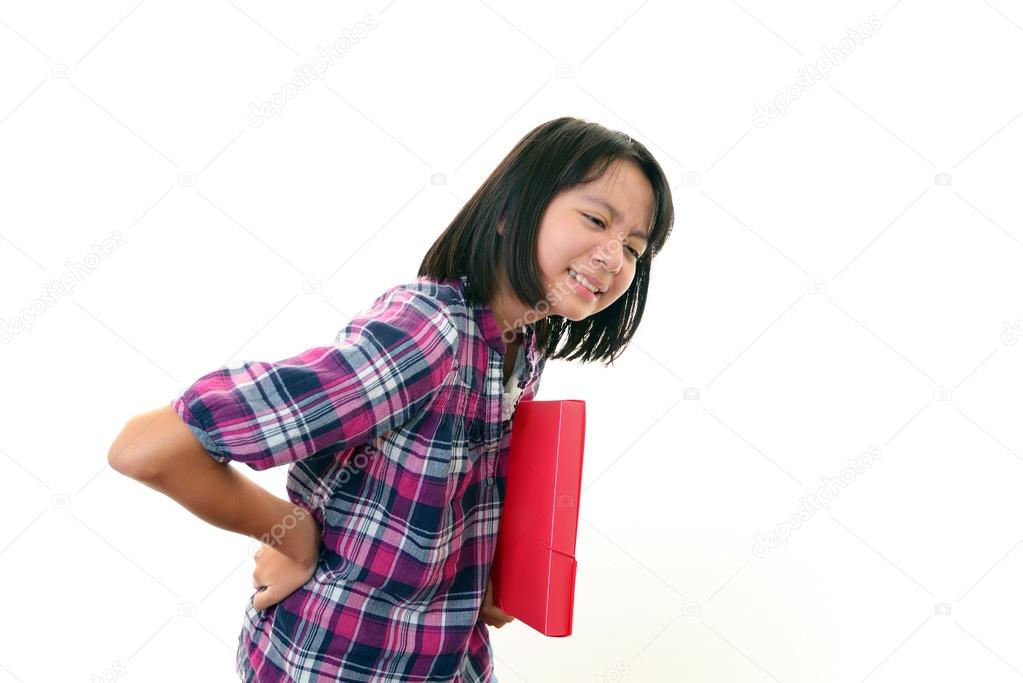 Girl having back pain. Stock Photo by ©sunabesyou 22065639
