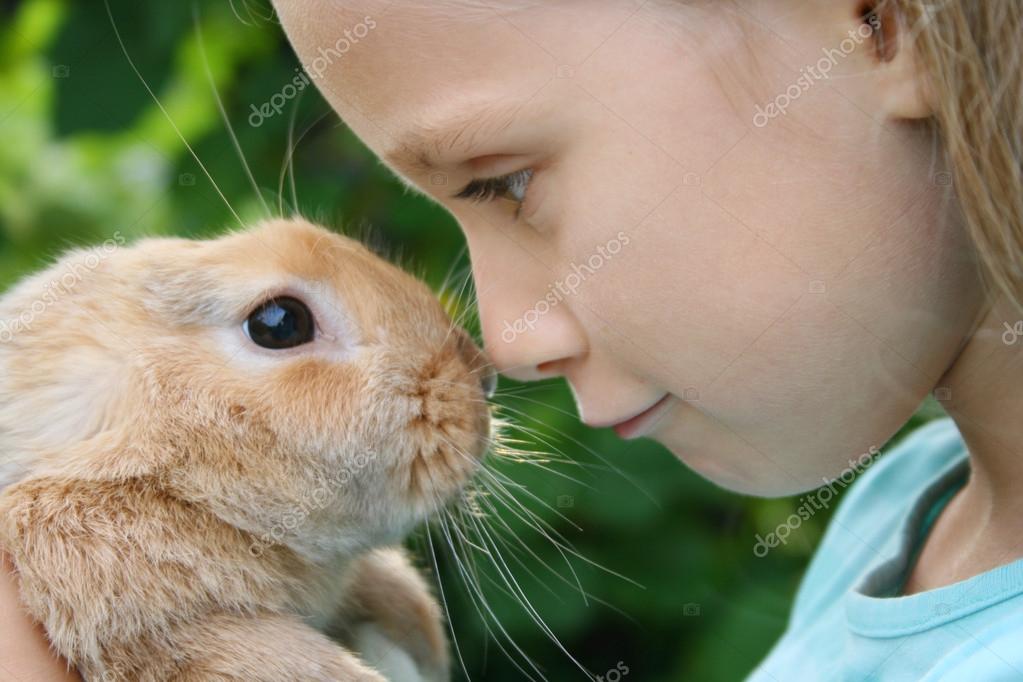 Girl and rabbit Stock Photo by ©coramueller 18370301