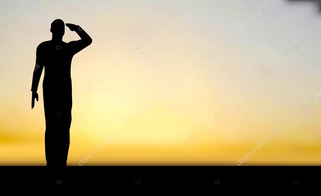 Army Man Saluting Shadow