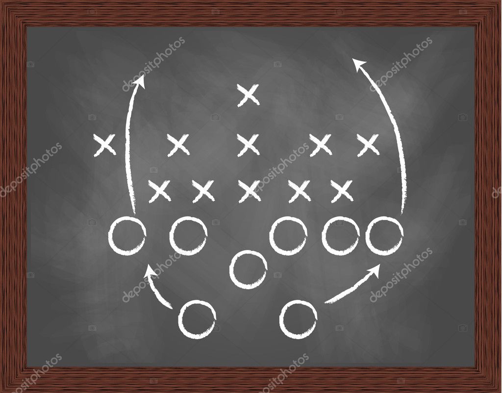 Game plan on blackboard with dark wooden frame — Stock Photo © xprmntl ...
