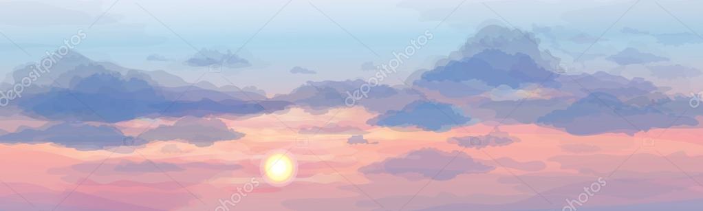 Vector of sky background, sunrise or sunset. Stock Vector Image by ...