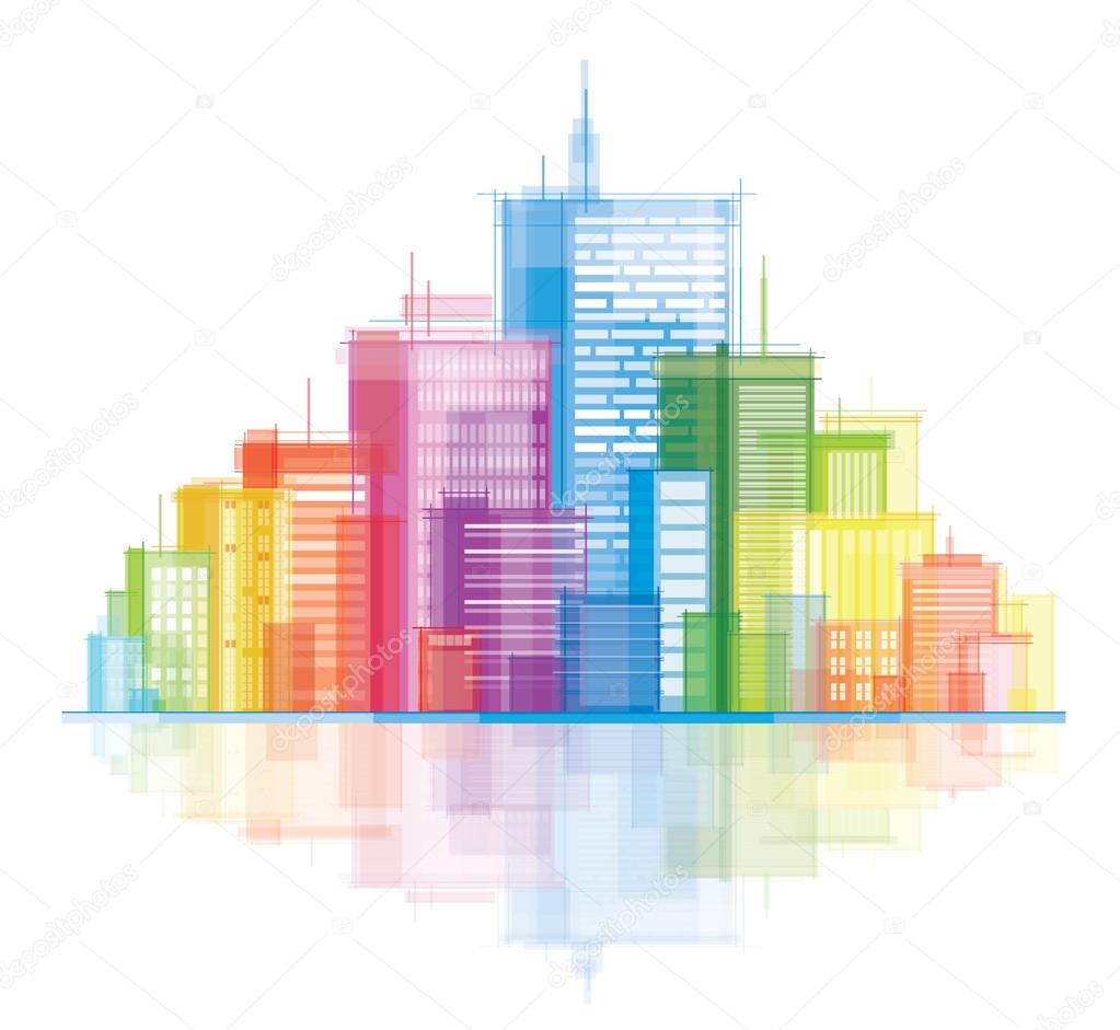 Colorful panorama city. — Stock Vector © rvika #21462521