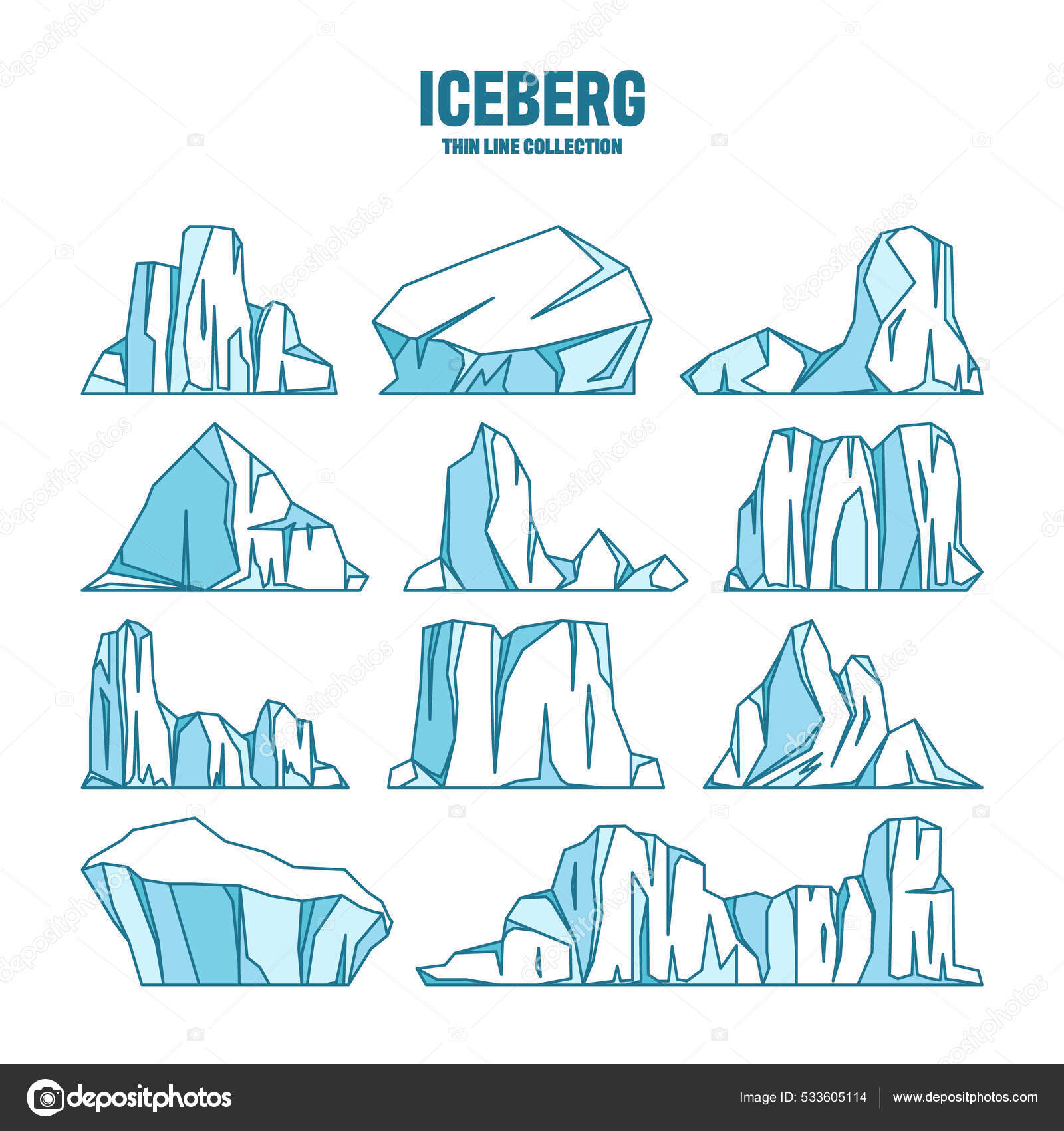 Iceberg Outline Drawing