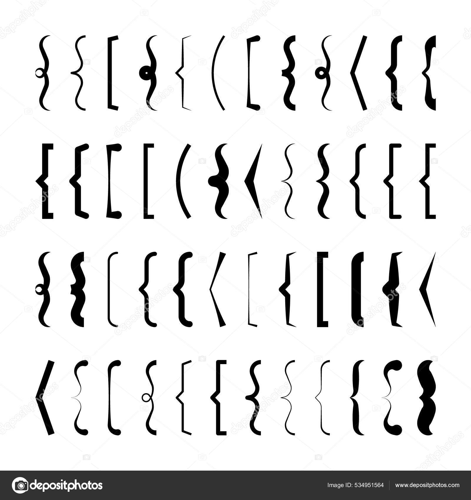 Text brackets collection, black quotation box. Curly, square and corner ...