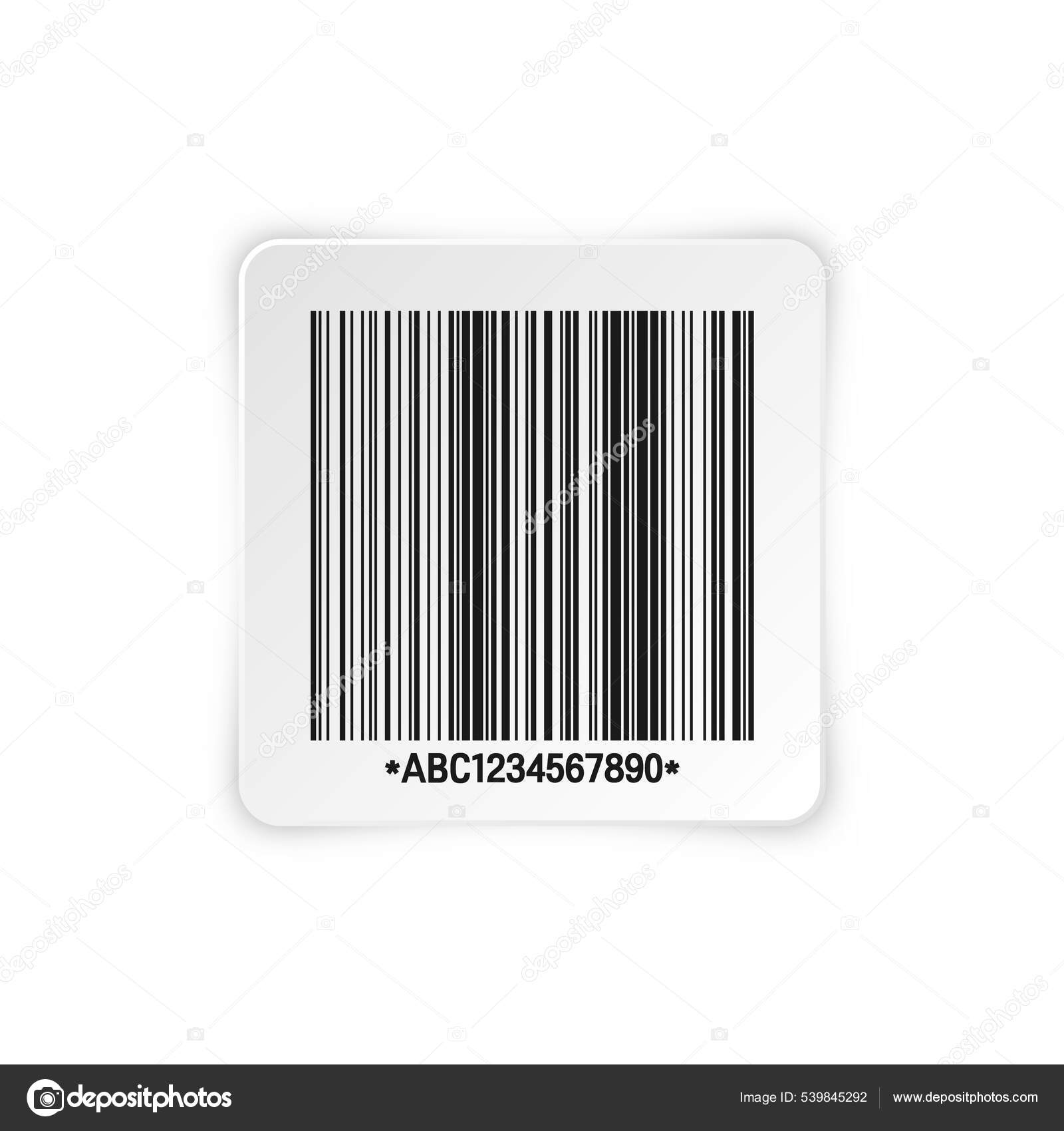 Realistic barcode sticker. Identification tracking code. Serial number ...