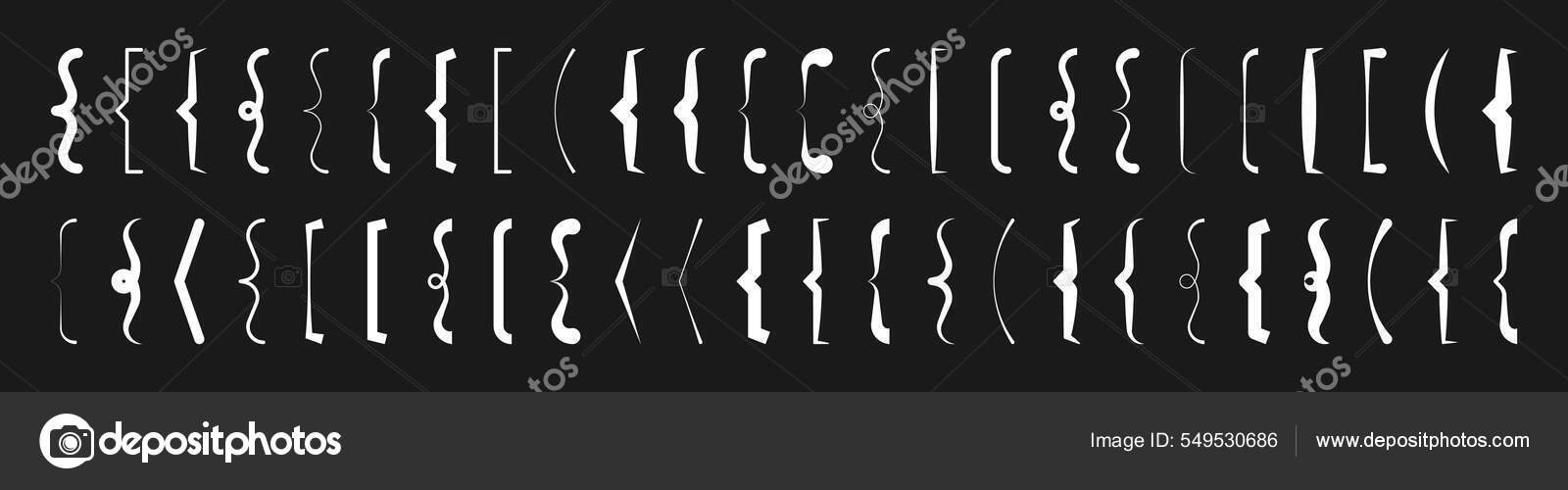 Text brackets collection, white quotation box. Curly, square and corner ...