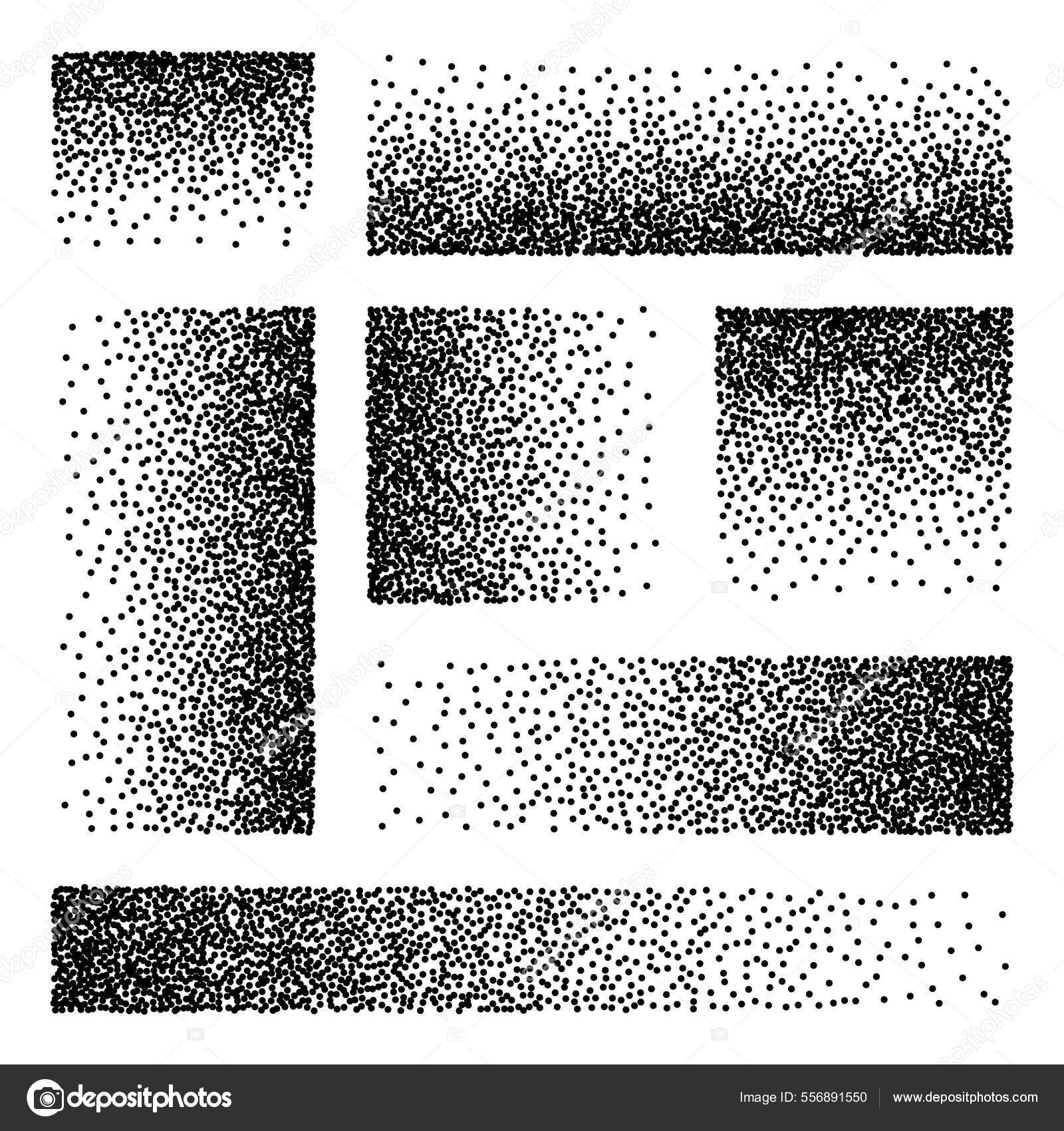 Stipple pattern, dotted rectangular design elements. Stippling, dotwork ...