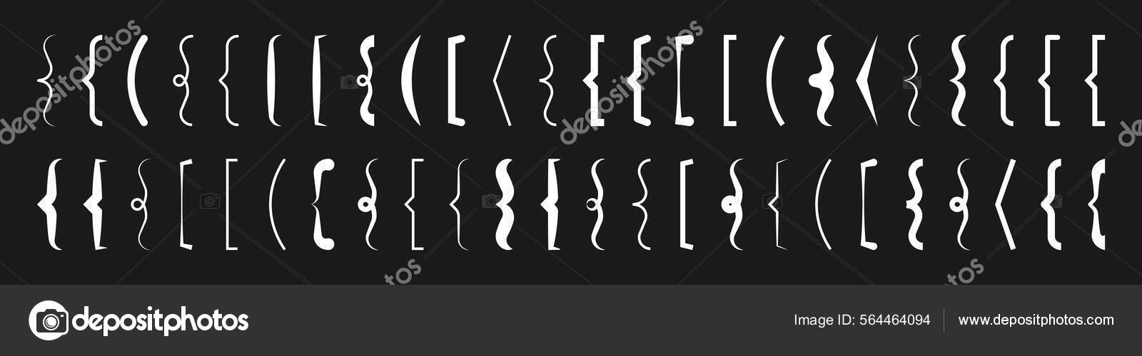 Text brackets collection, white quotation box. Curly, square and corner ...