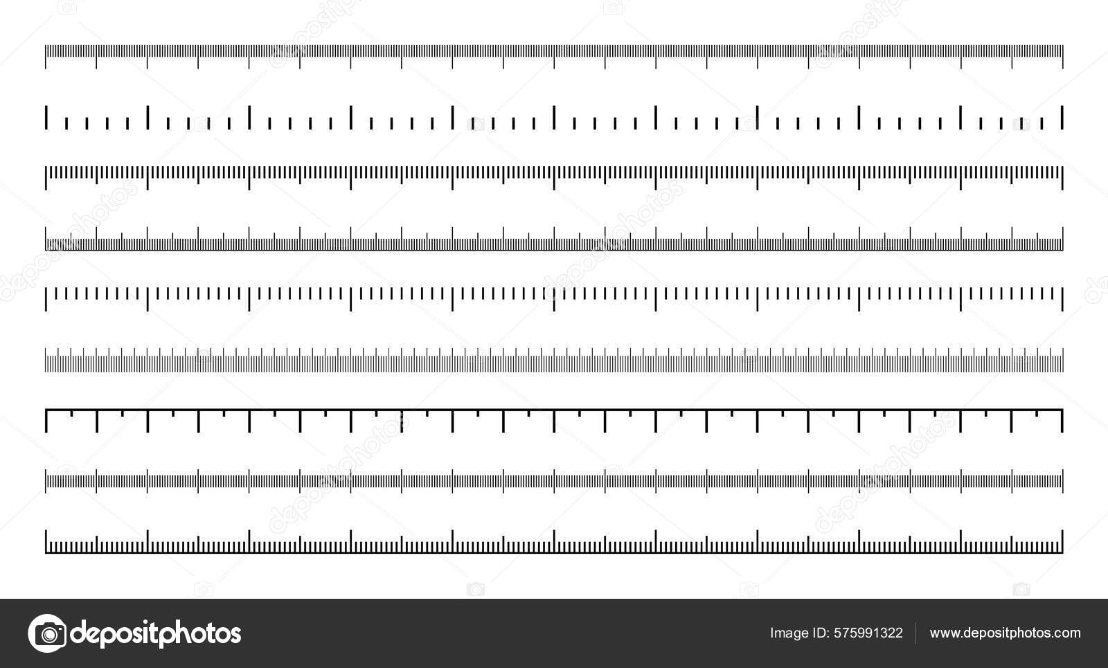 Various Measurement Scales Divisions Realistic Scale Measuring Length ...