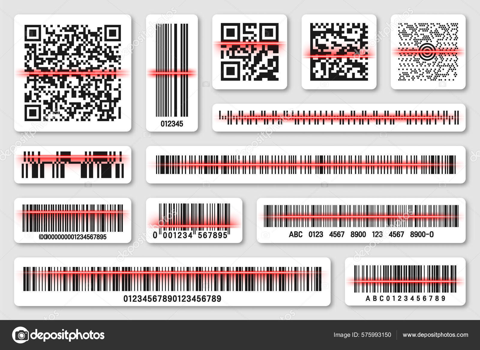 Product Barcodes Codes Red Scanning Line Identification Tracking Code ...