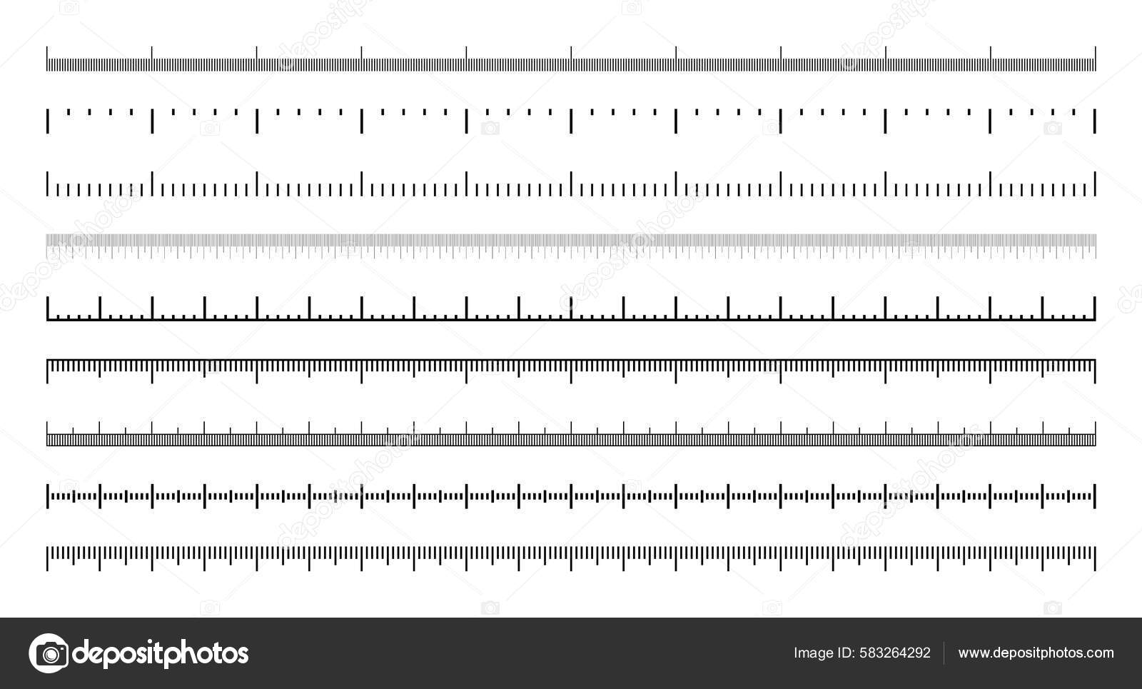Various Measurement Scales Divisions Realistic Scale Measuring Length ...