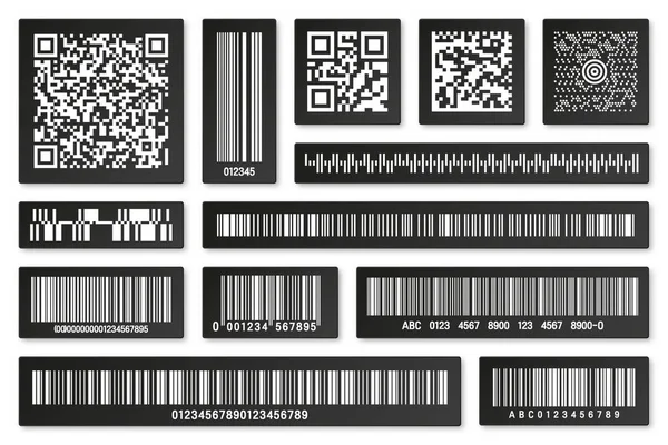 Set Product Barcodes Codes Identification Tracking Code Serial Number ...
