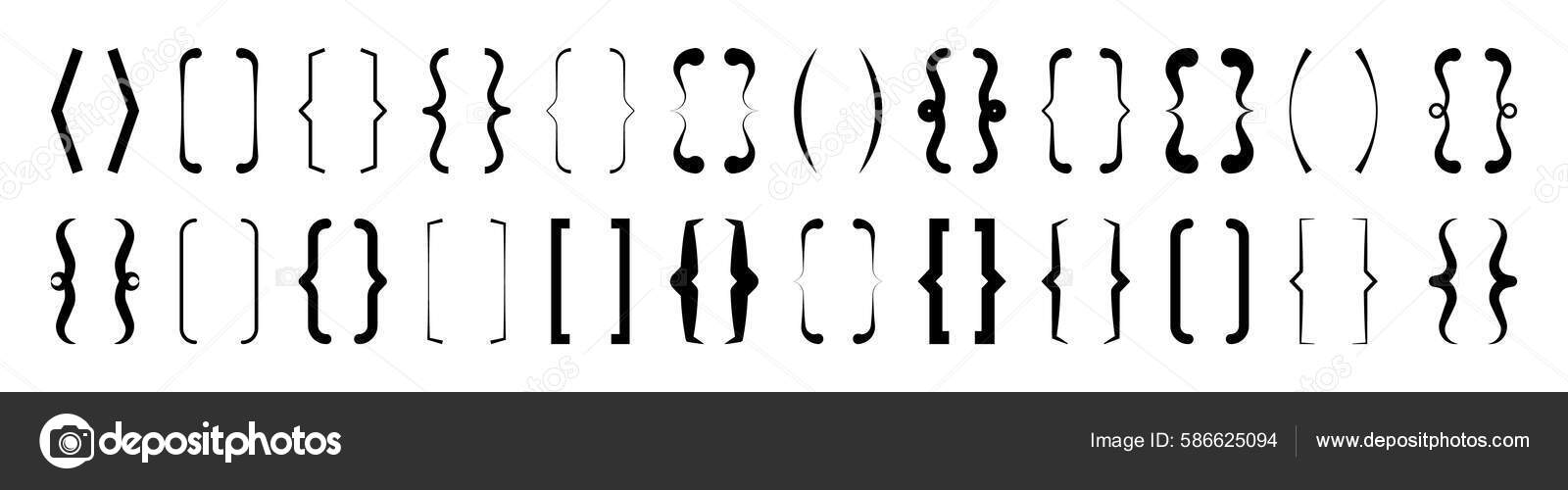 Image vectorielle Collection Crochets Texte Boîte Citation Noire ...