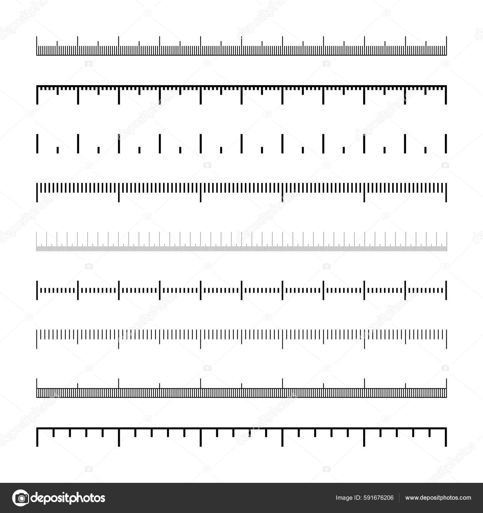 Various Measurement Scales Divisions Realistic Scale Measuring Length ...