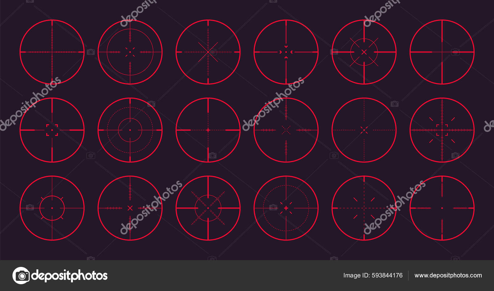 Red Rifle Scope Crosshairs