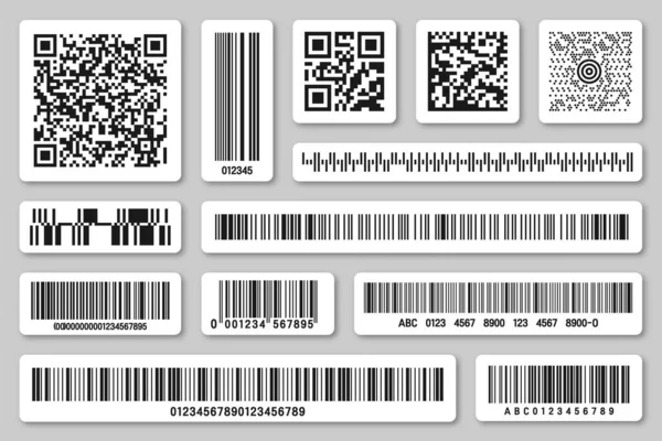 Realistic barcode sticker. Identification tracking code. Serial number ...