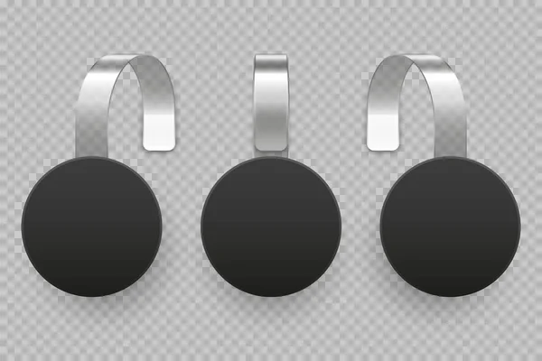 Realistic vector store shelves, supermarket promotional wobblers ...