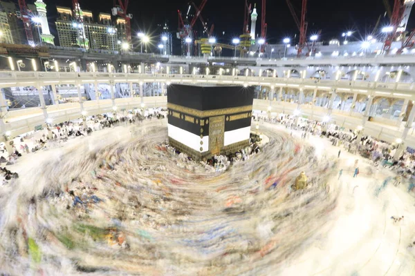 Crowd People Making Tawaf Holy Kaaba Makkah Umra Hajj View Stock Photo ...