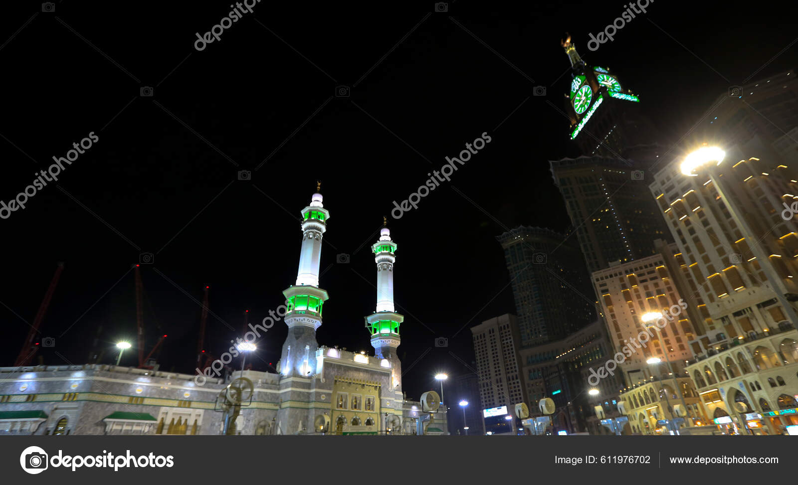 Holy Kaaba Gate Zamzam Tower Mecca Saudi Arabia — Stock Editorial Photo ...