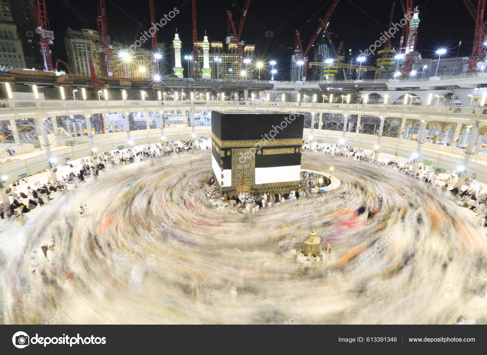 Crowd People Making Tawaf Holy Kaaba Makkah Umra Hajj View Stock Photo ...