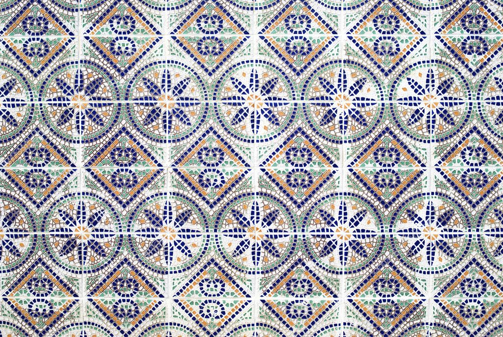 Portuguese azulejos, old tiled background — Stock Photo © surkovdimitri ...