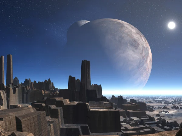 Alien City Ruins by Moonlight — Stock Photo © Angela_Harburn #18805731