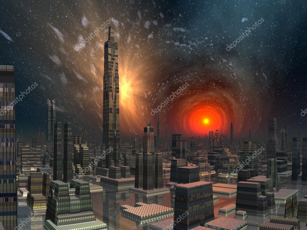 Skyscraper Skyline - Alien City — Stock Photo © Angela_Harburn #18426649