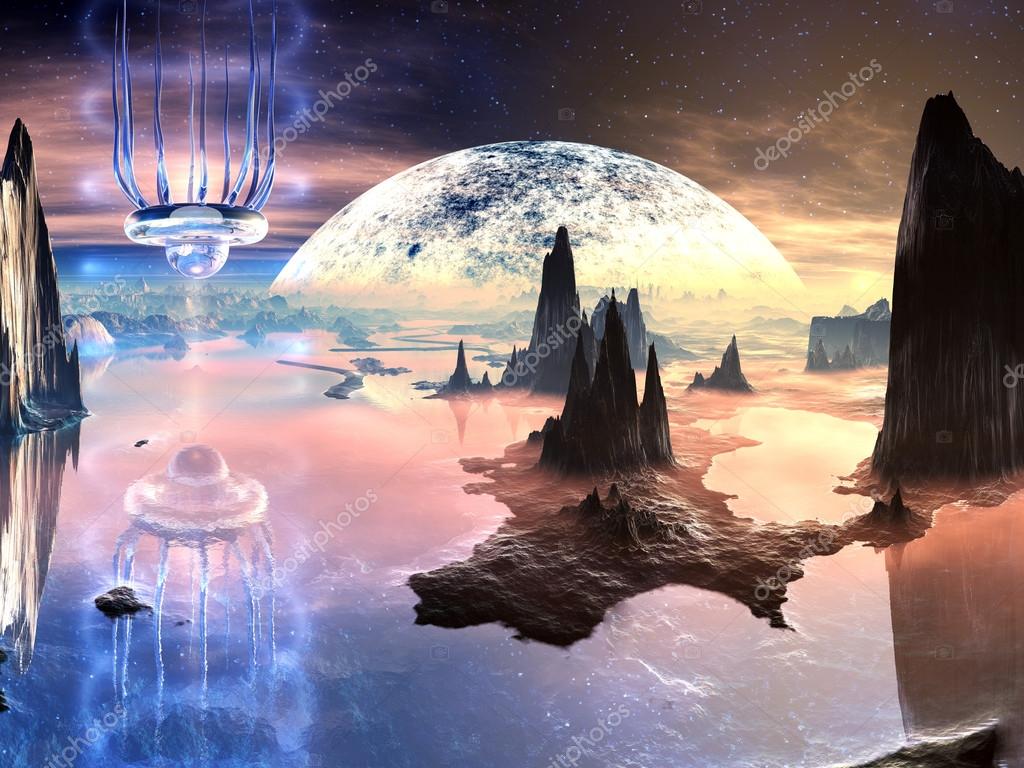 Alien Creature on Distant Water World Stock Photo by ©Angela_Harburn ...